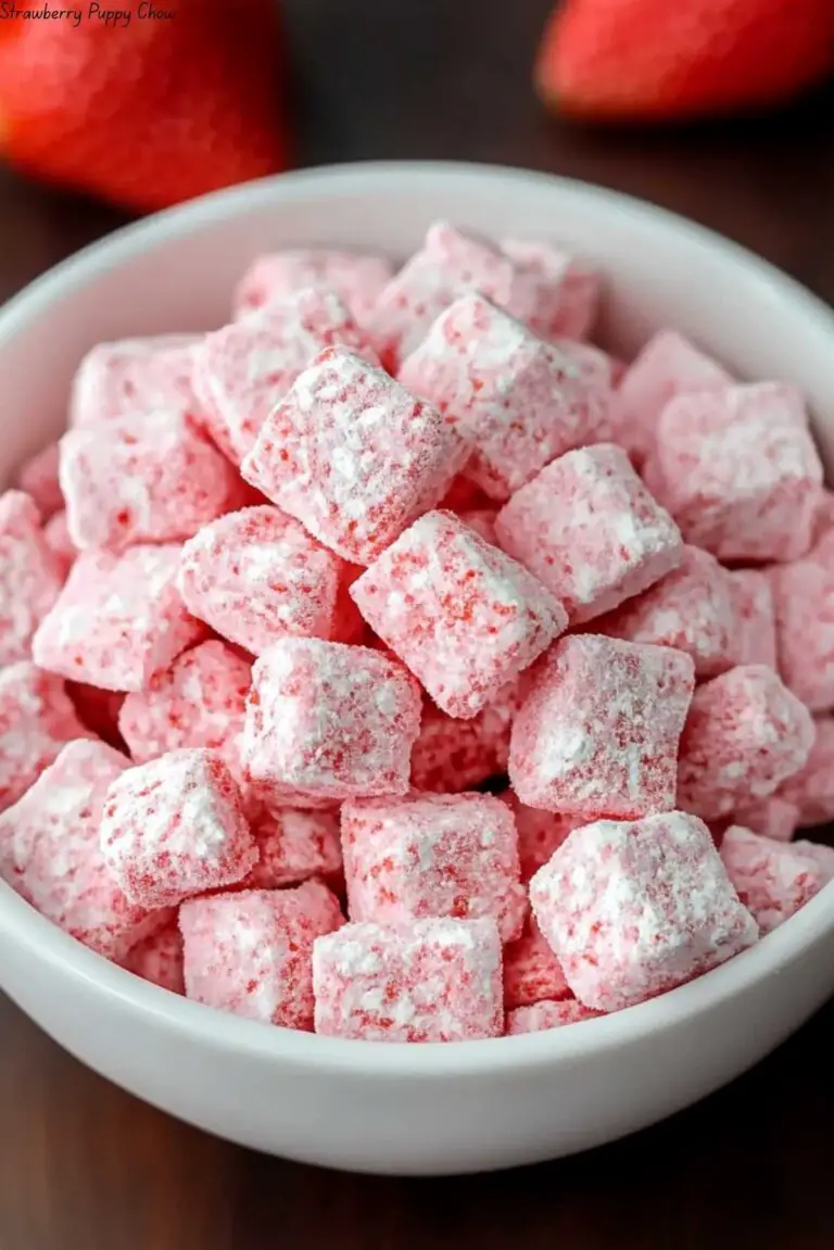 Strawberry Puppy Chow | RecipeCoo