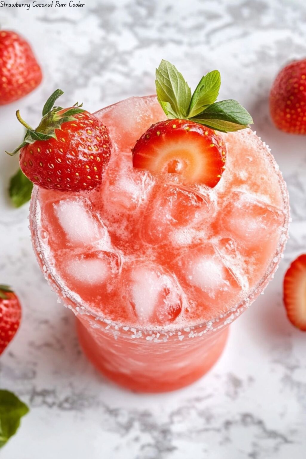 Strawberry Coconut Rum Cooler | RecipeCoo