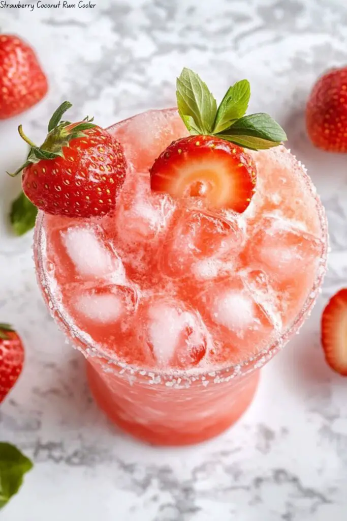 Strawberry Coconut Rum Cooler | RecipeCoo