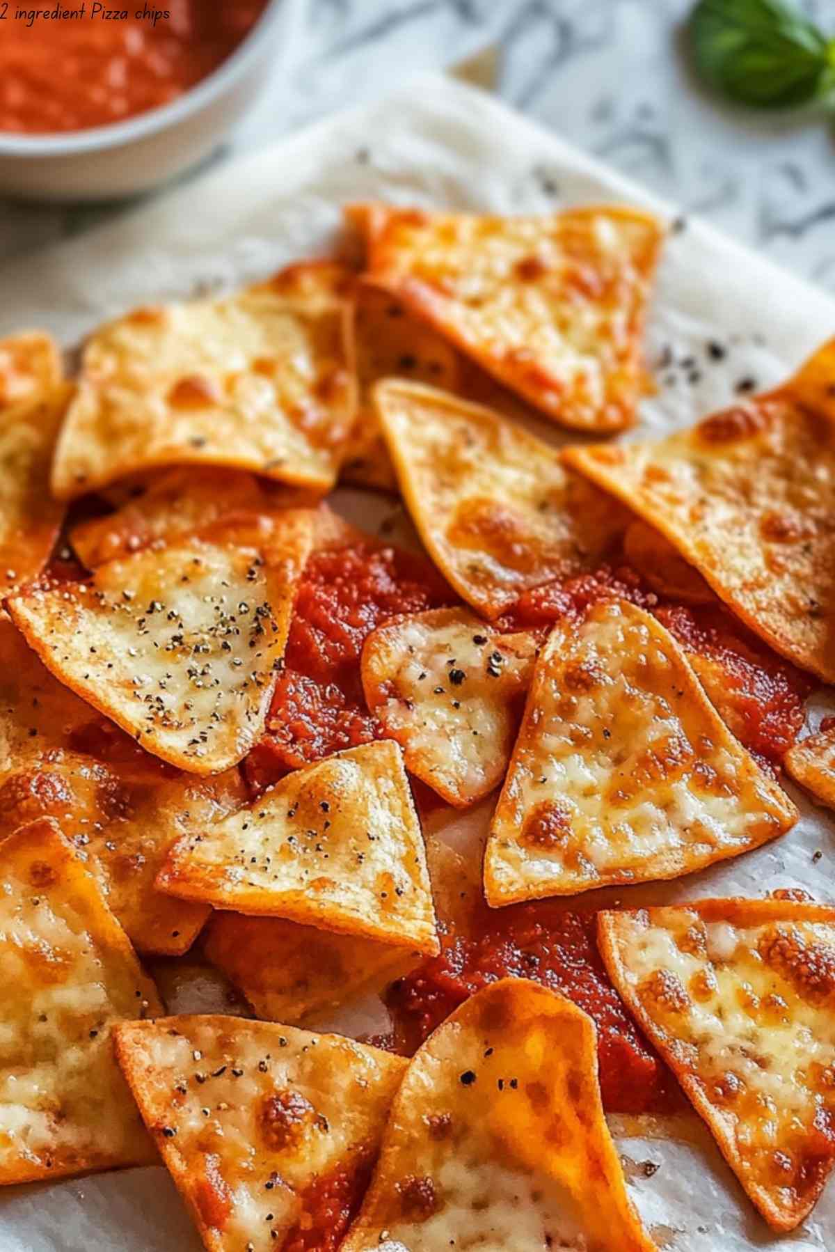2 Ingredient Pizza Chips | RecipeCoo