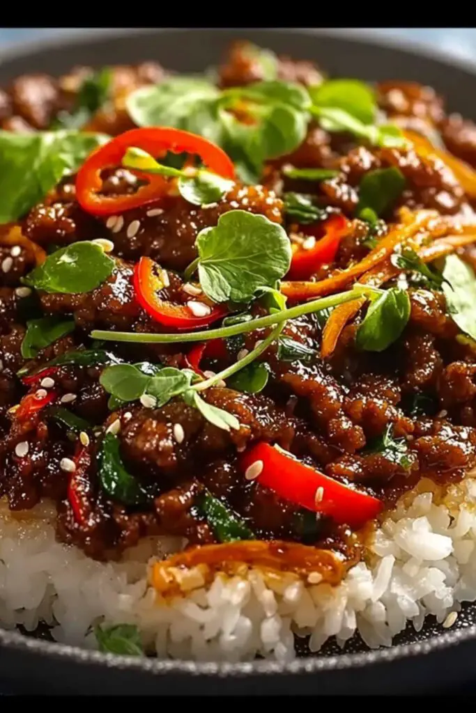 Crispy Chilli Beef Rice | RecipeCoo