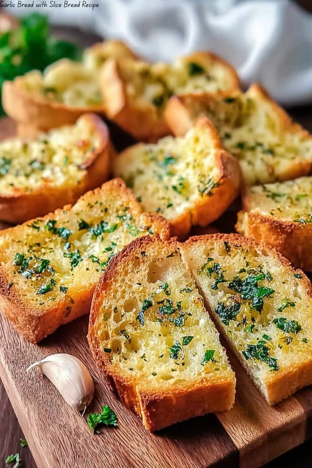 Garlic Bread with Slice Bread Recipe | RecipeCoo