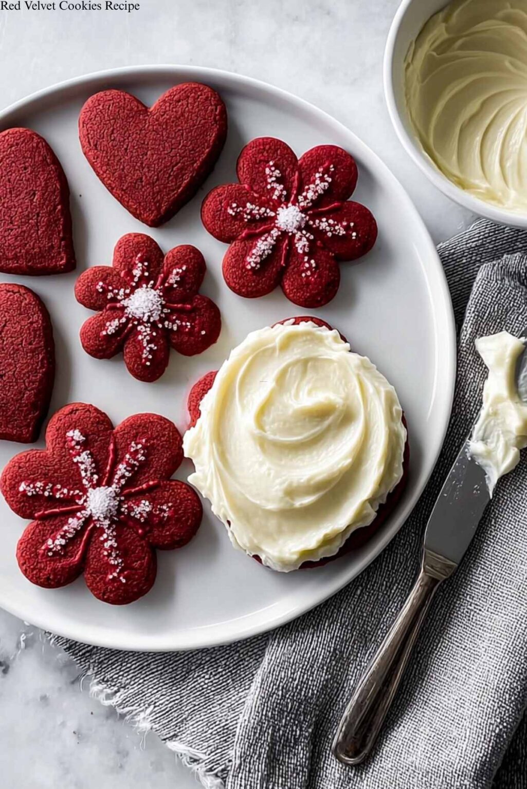 Red Velvet Cookies with Cream Cheese Frosting Recipe | RecipeCoo