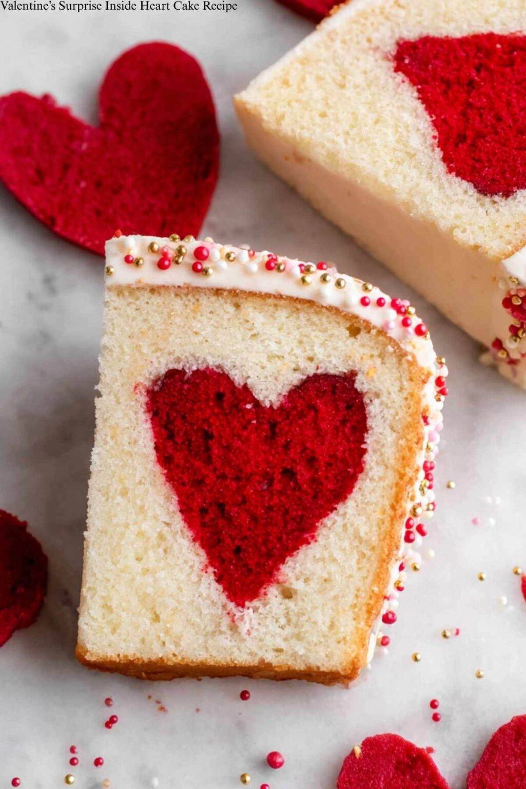 Valentine’s Surprise Inside Heart Cake Recipe | RecipeCoo